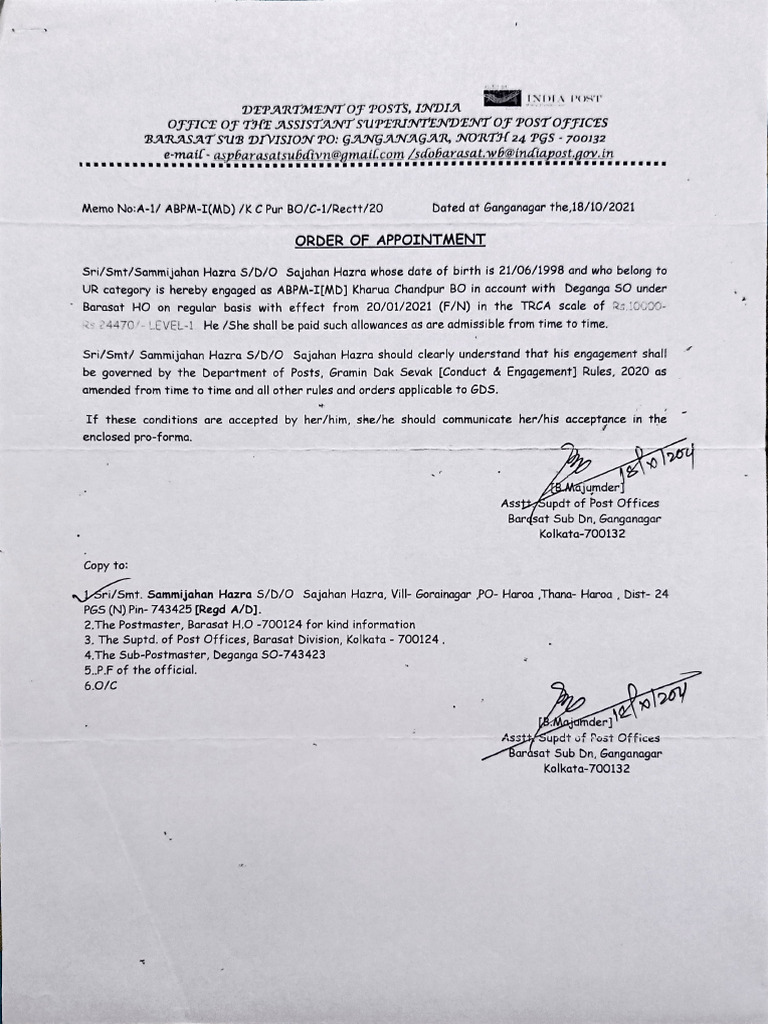 Appointment Letter | PDF