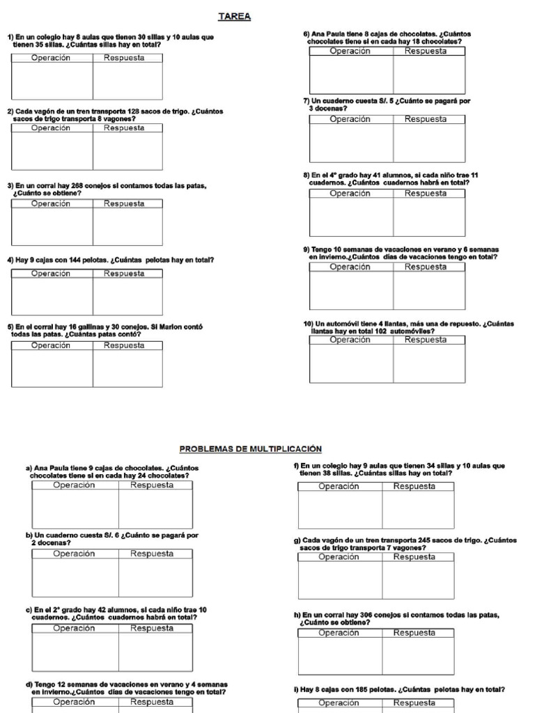 Problemas de Multiplicacion | PDF