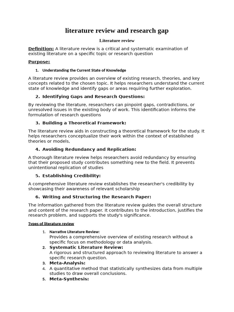 Identifying Research Gaps in Literature | PDF | Literature Review ...
