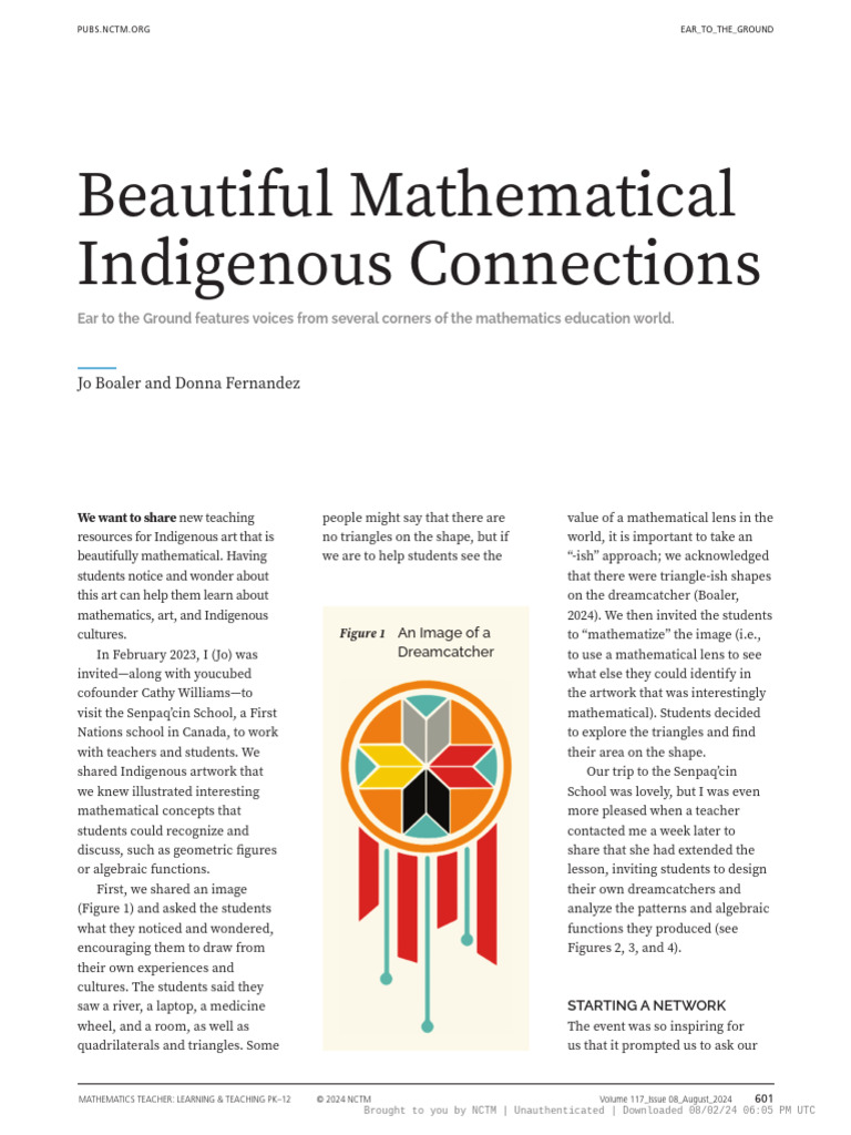 Indigenous Art in Class 9 Maths | PDF | National Council Of Teachers Of ...