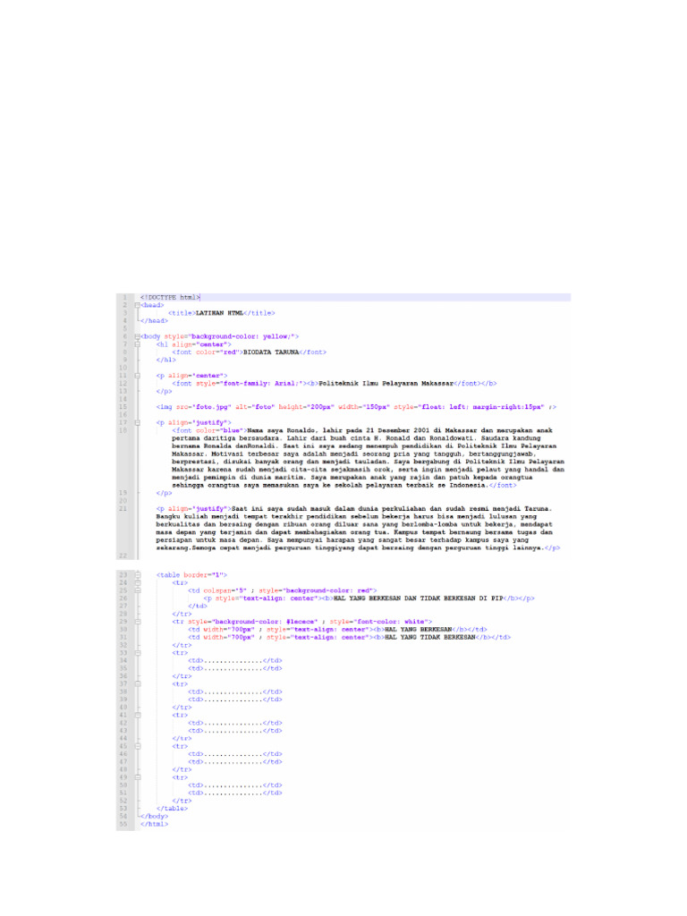 Tugas 3 Praktik Ti - Menambahkan Gambar, Kolom Dan Atribut Css | PDF