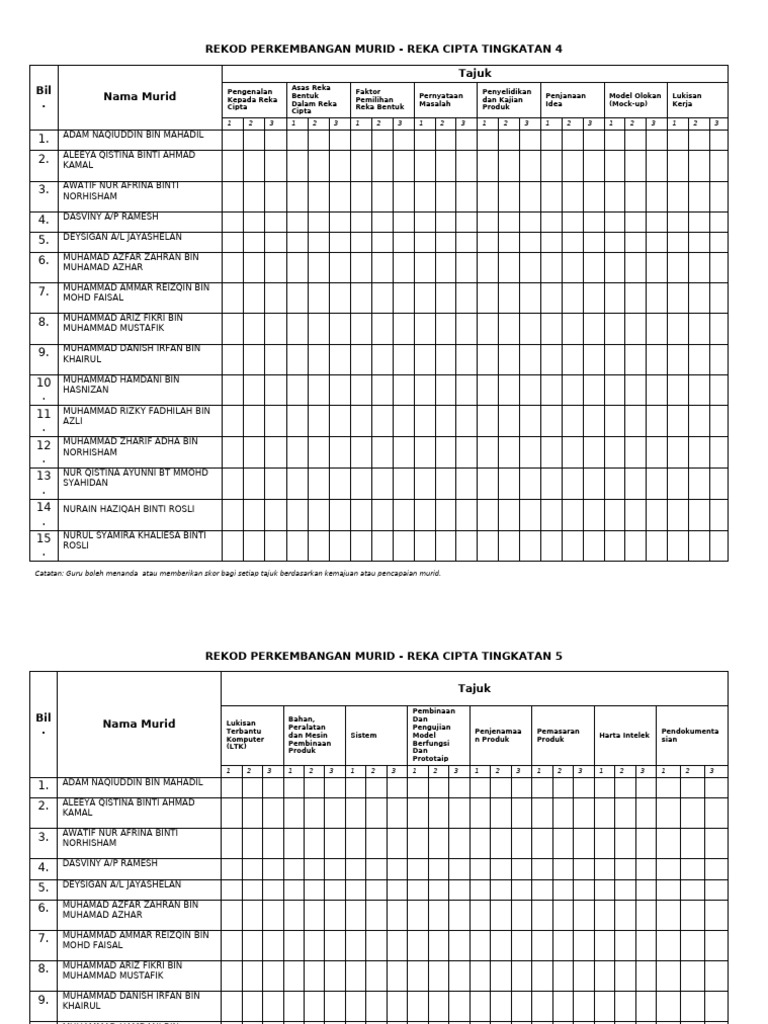 Modul Reka Cipta Rekod Perkembangan | PDF