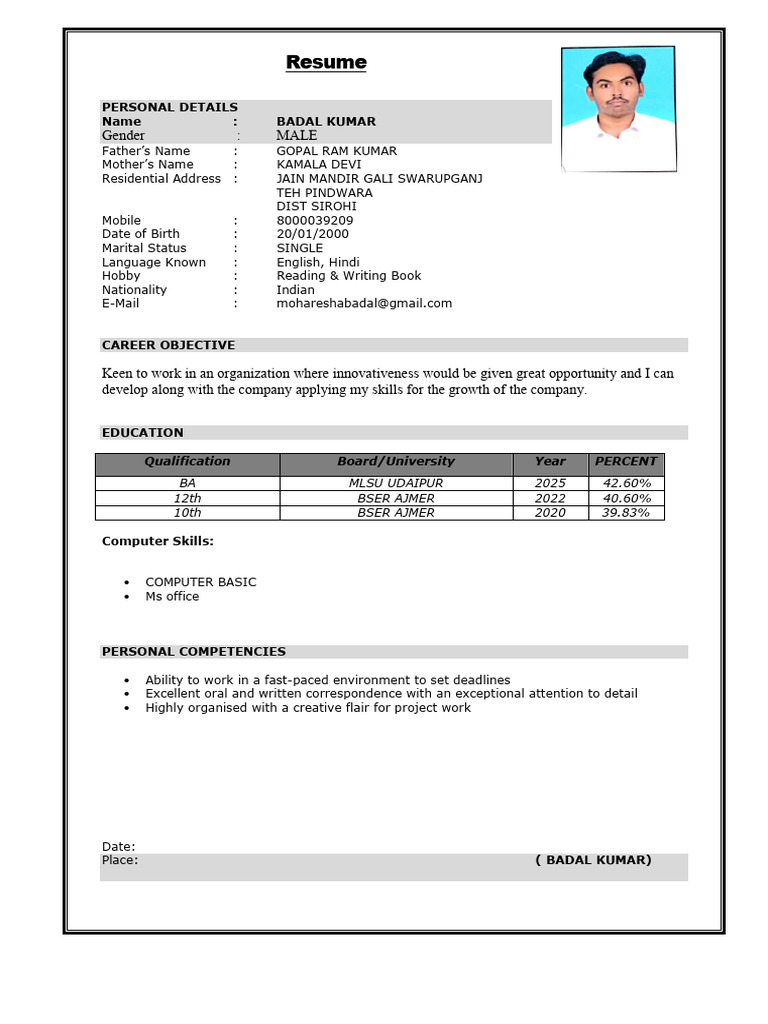 Badal Resume | PDF