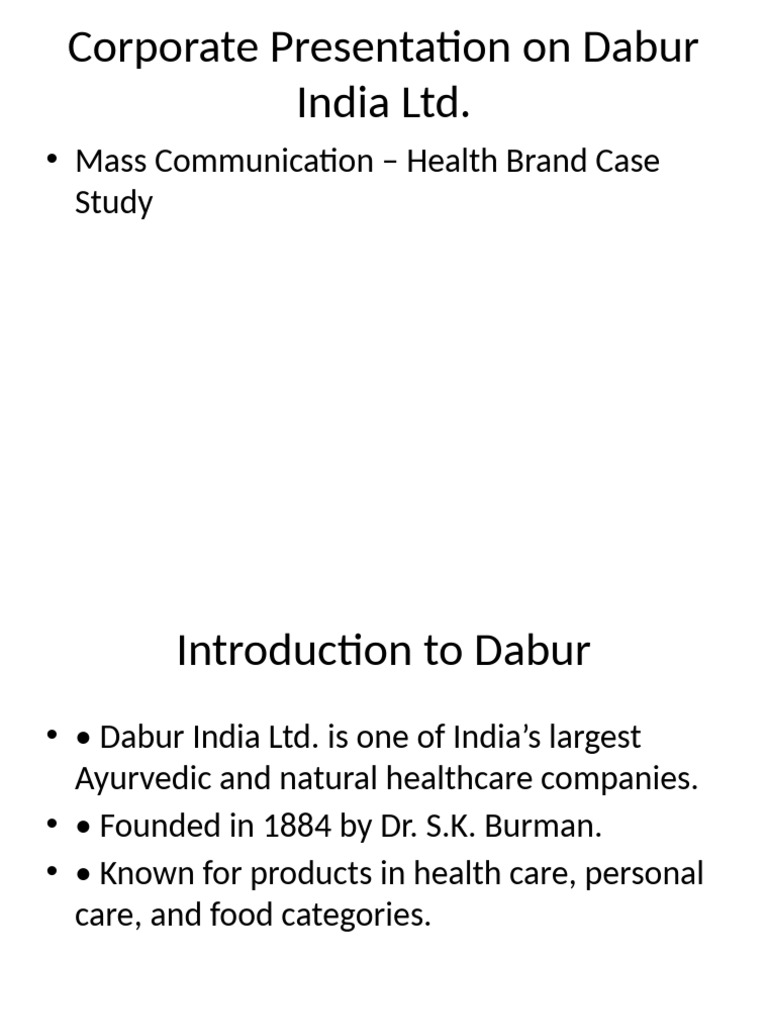 Corporate Presentation On Dabur | PDF