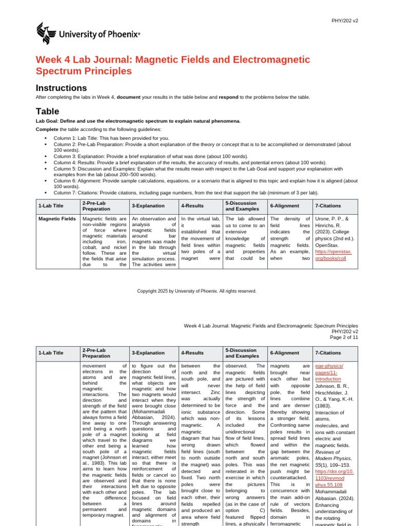 Magnetic Fields & EM Spectrum Lab Insights | PDF | Electromagnetic ...