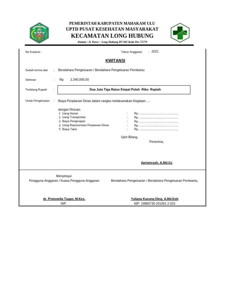 Contoh SPJ Dan LPD 2024 Reguler PP | PDF