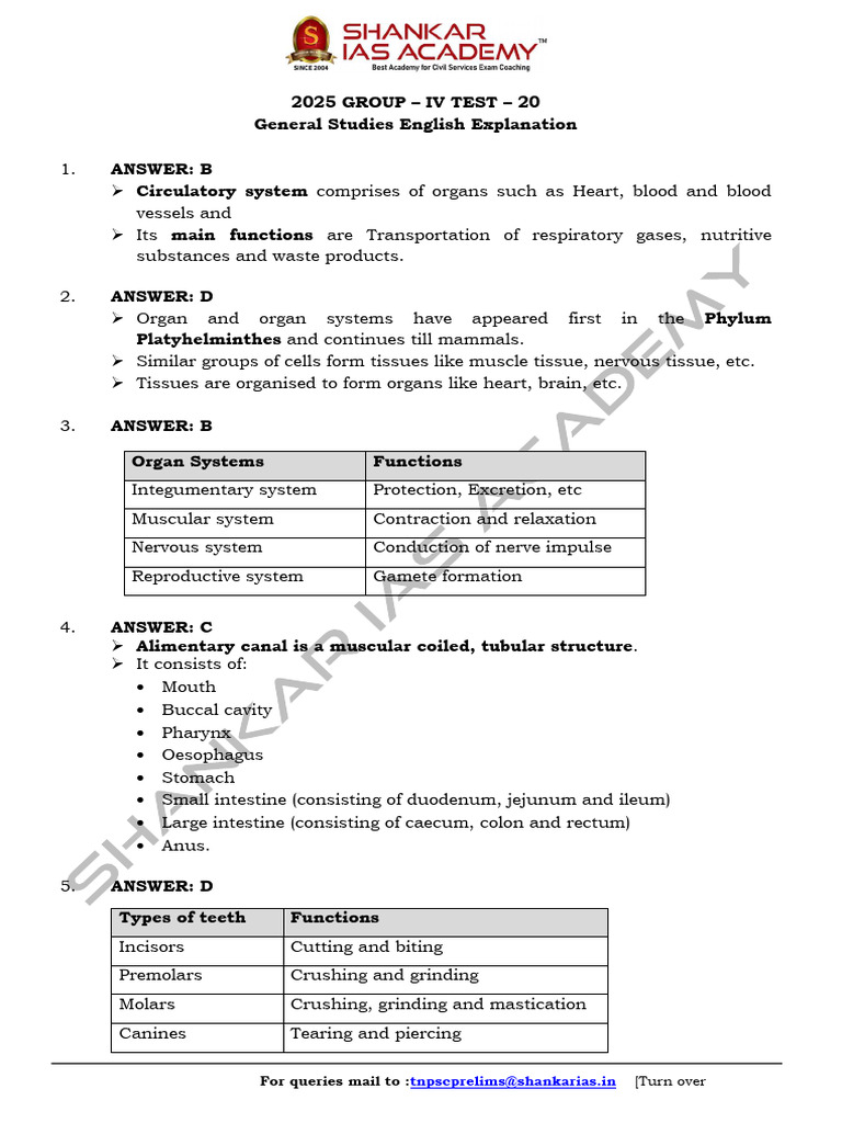 Group IV General Studies Test 2025 | PDF | Vitamin