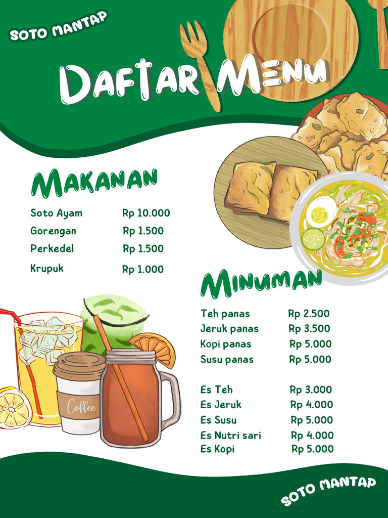 Hijau Putih Minimalis Daftar Menu A4 Dokumen | PDF
