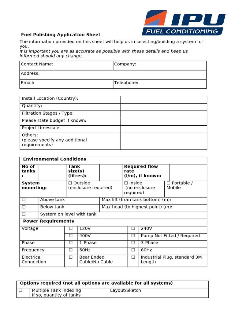 Fuel Polishing System Requirements Guide | PDF | Mains Electricity ...