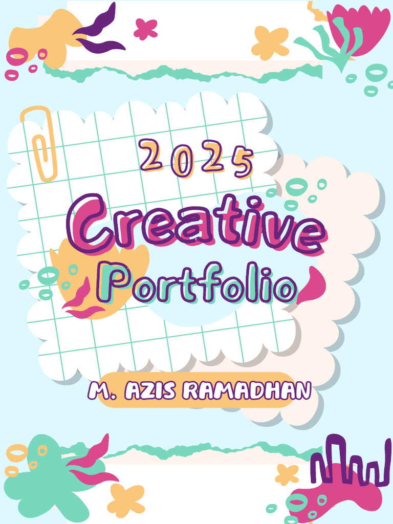 Blue Purple Illutrative Creative Playful Portfolio Cover A4 Document | PDF