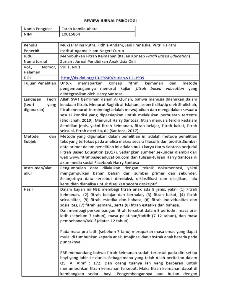 Review Jurnal Farah Kamila Abara (marged) | PDF