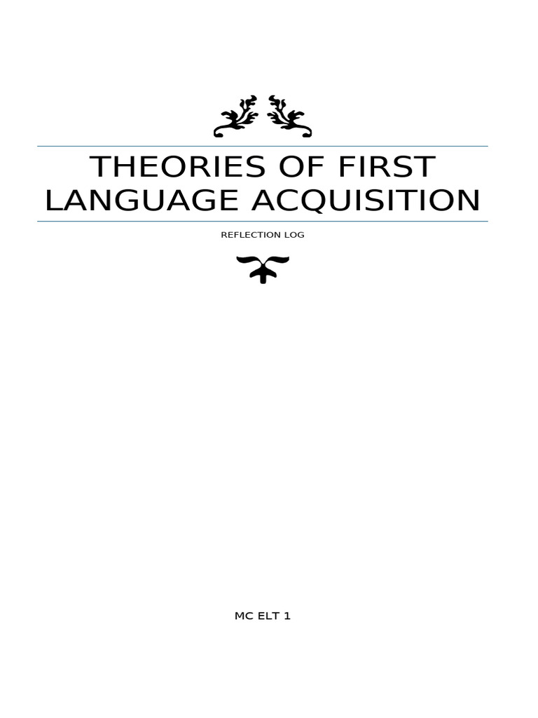 Theories of First Language Acquisition | PDF | Behaviorism | Liberal ...