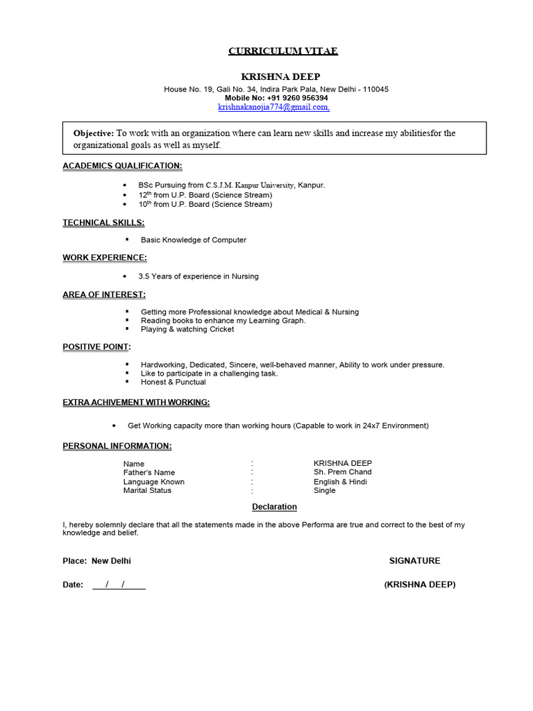 Krishna CV 2024 | PDF