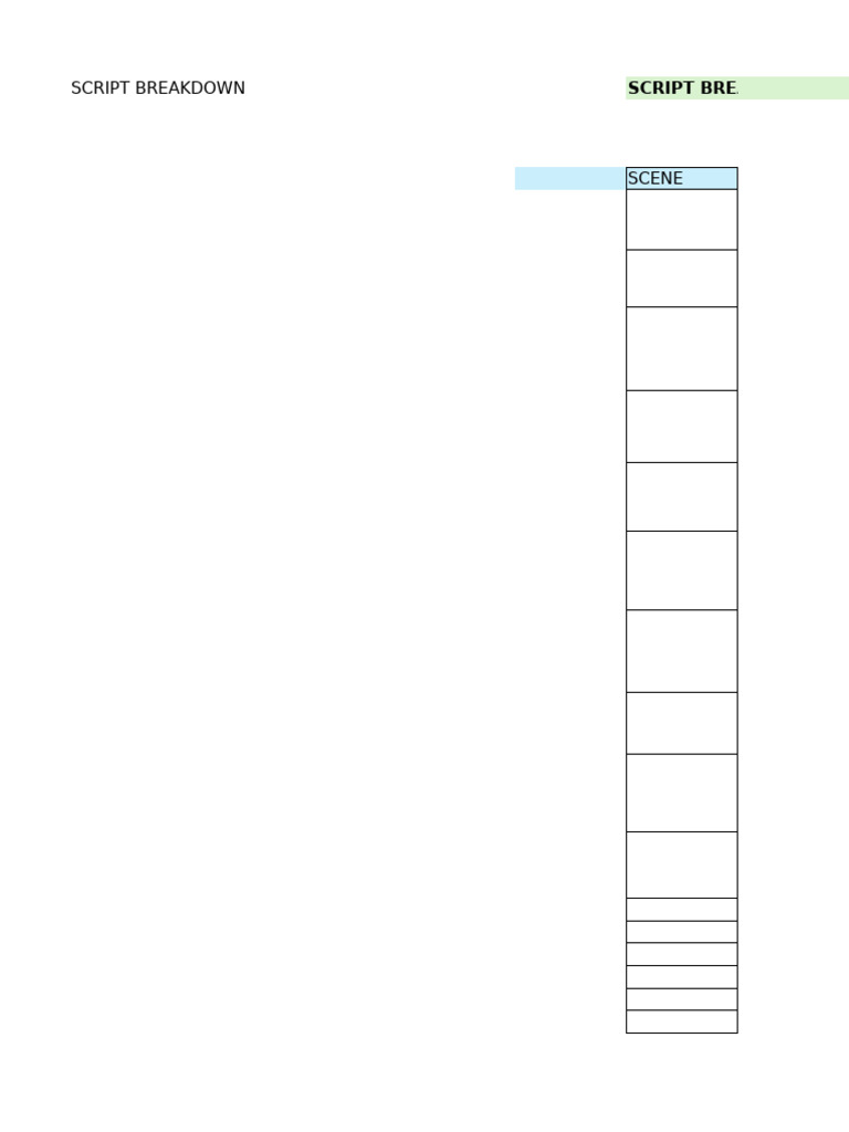 Script Breakdown Template | PDF