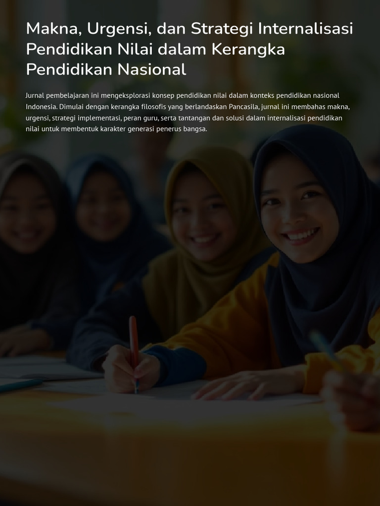 Strategi Internalisasi Pendidikan Nilai | PDF