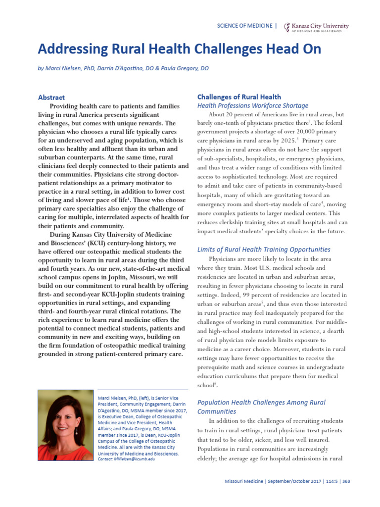 Barriers To Rural Health Care From Provider Perspective | PDF | Health ...