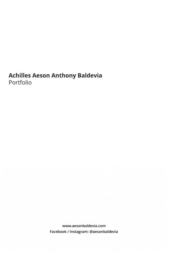 Aeson Baldevia Portfolio | PDF | Photograph