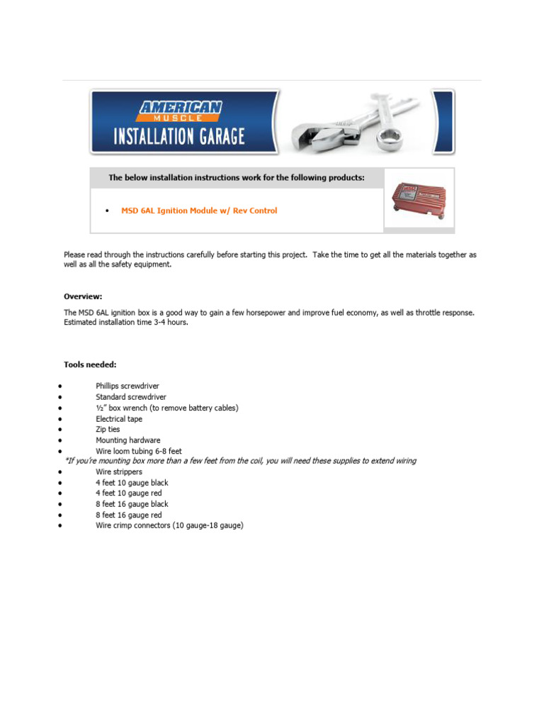MSD Ignitionmodule Revcontrol | PDF | Electrical Connector | Wire