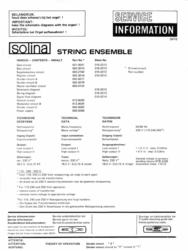 ARP Solina Schematics | PDF