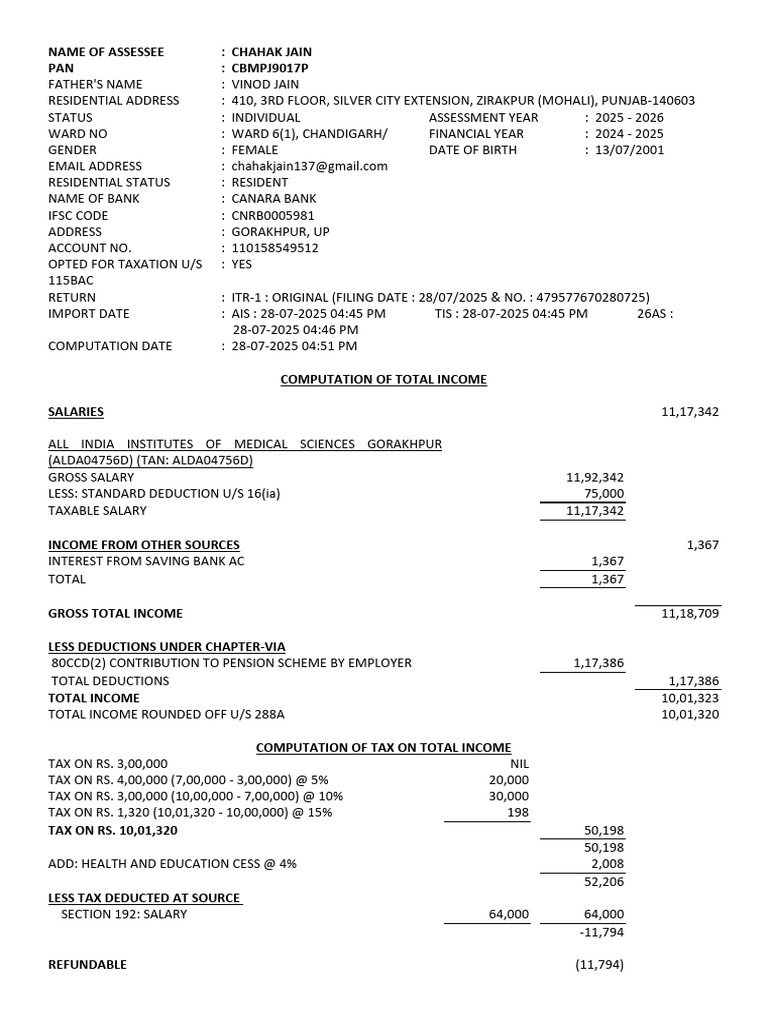 Computation CBMPJ9017P 2025 | PDF | Tax Deduction | Taxes