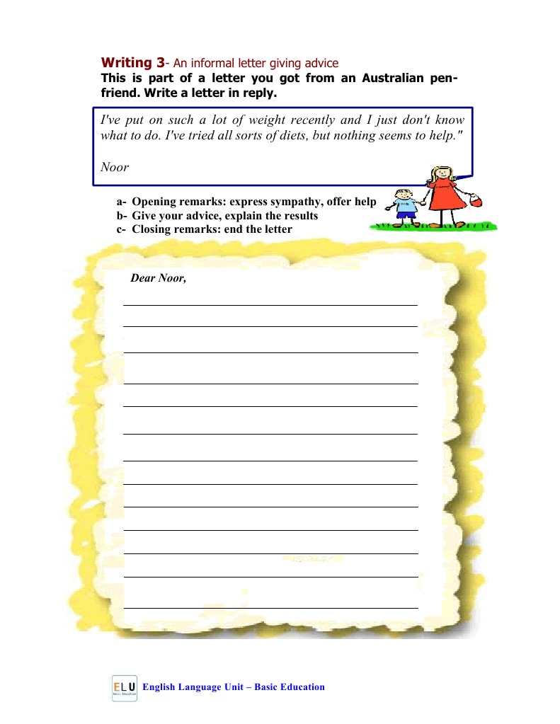 An Informal Letter Giving Advice | PDF