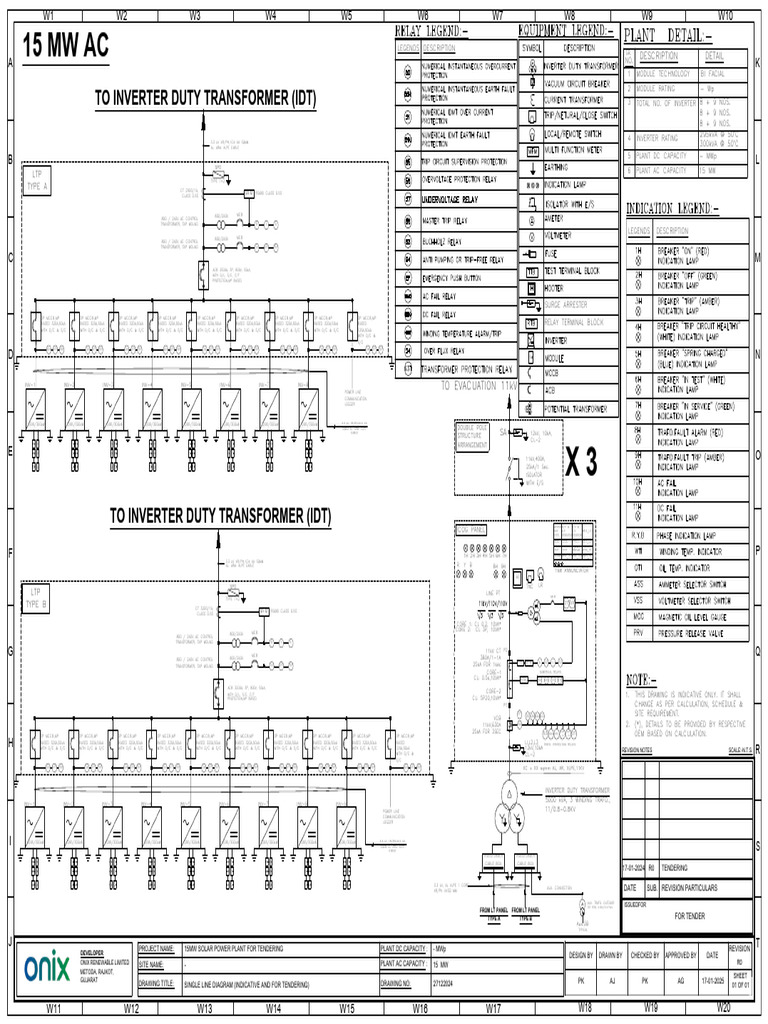15 MW Solar Power Plant Diagram | PDF | Electrical Components ...