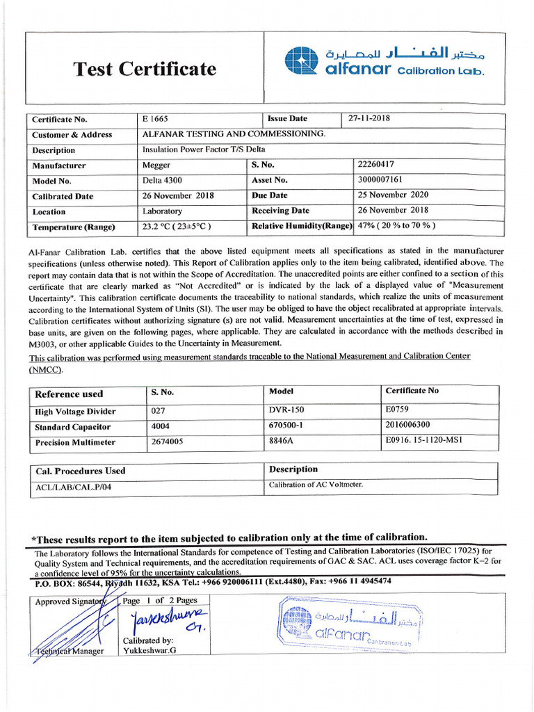 Insulation Power Factor - Ts Delta | PDF