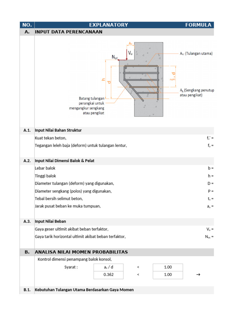 Lite Penulangan Balok Konsol Struktur Beton Bertulang | PDF