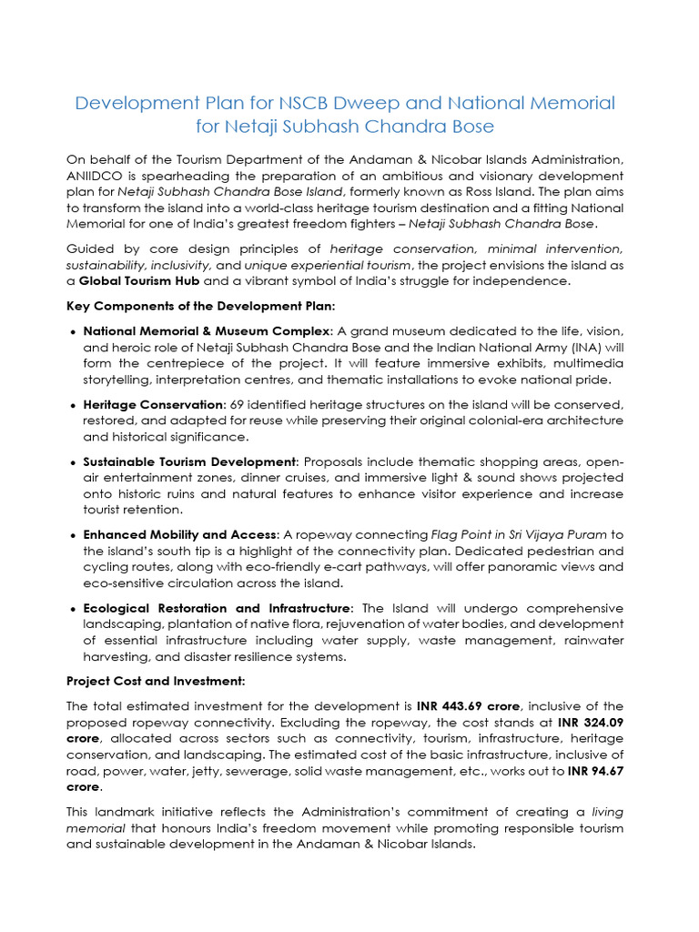 20250805 Note NSBC Island Project | PDF | Tourism | Natural Environment