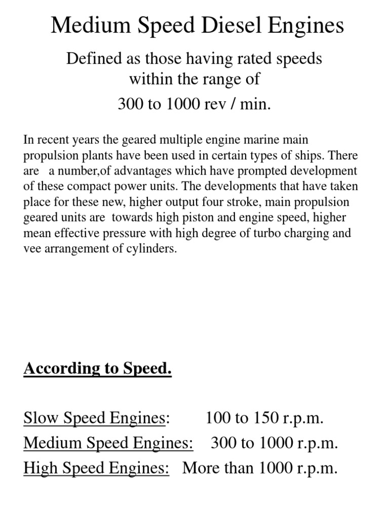 02 Medium Speed Diesel Engine | PDF | Diesel Engine | Marine Propulsion
