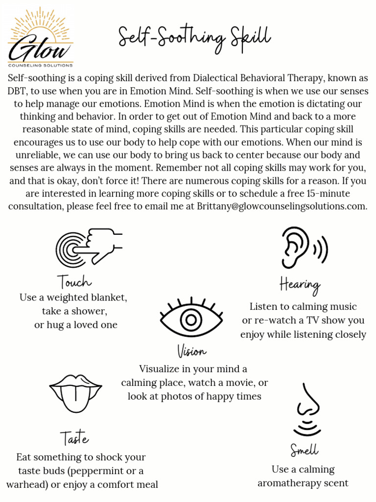 DBT Self-Soothing Techniques Guide | PDF