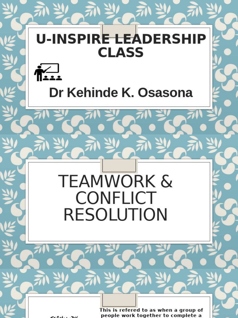 Teamwork & Conflict Resolution - U Inspire | PDF | Social Psychology ...