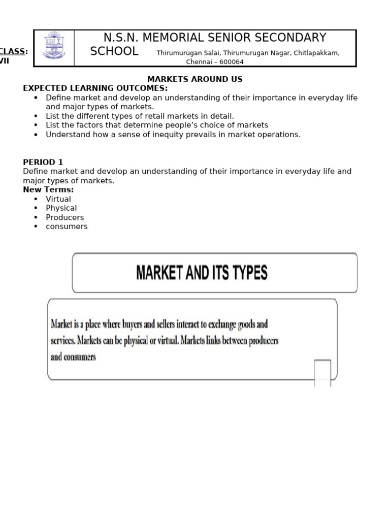 Notes Market Around Us Civics Viistd | PDF