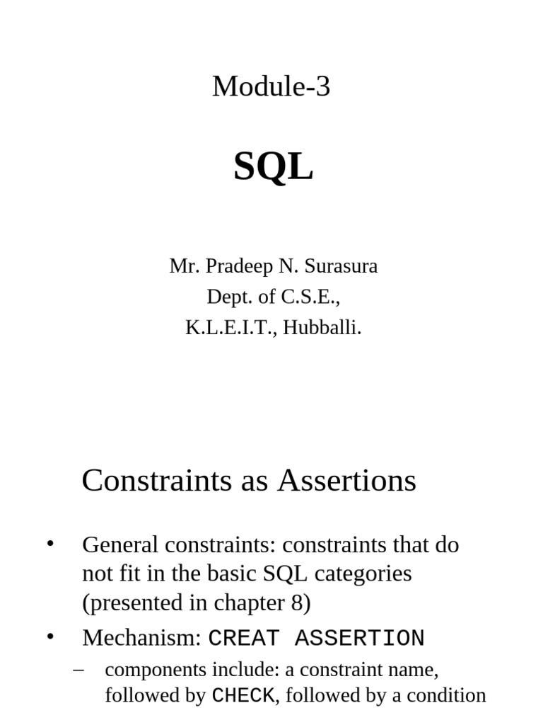 18CS53 - 2022 - 23 - Module3 - DBMS | PDF | Databases | Sql