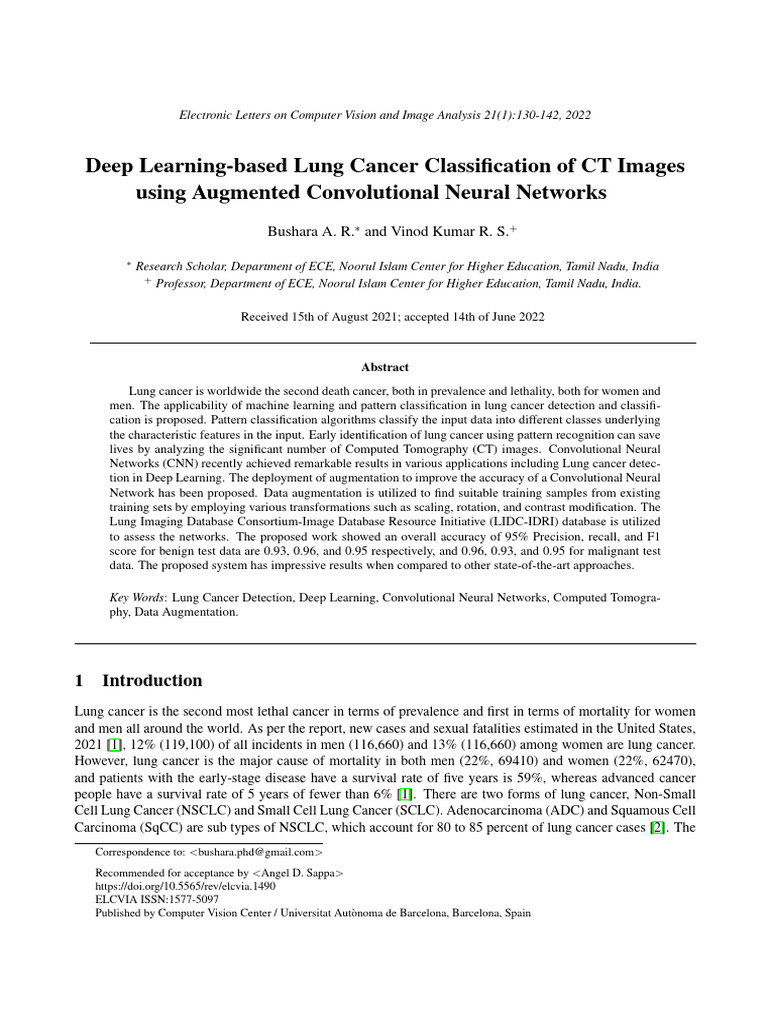 Deep Learning-based Lung Cancer Classification of | PDF | Applied Mathematics | Machine Learning