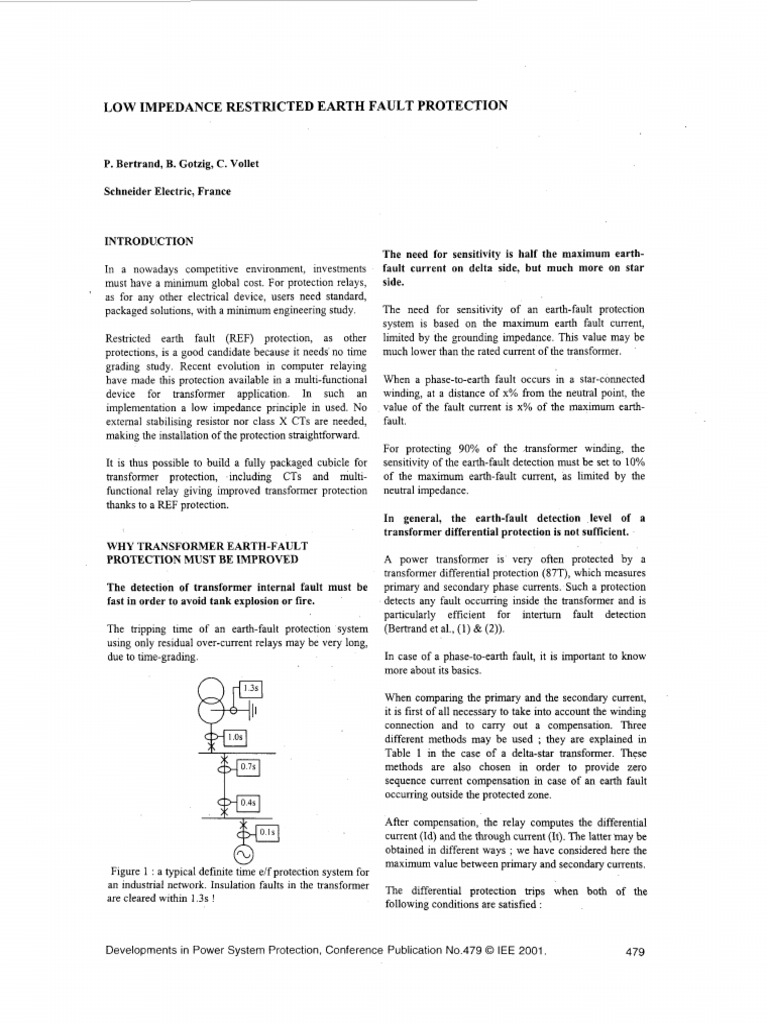 Low Impedance REF Protection for Transformers | PDF | Transformer ...