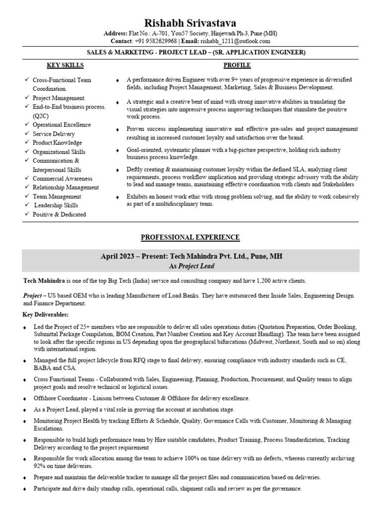 Rishabh Srivastava CV 2025 | PDF | Customer Relationship Management | Marketing