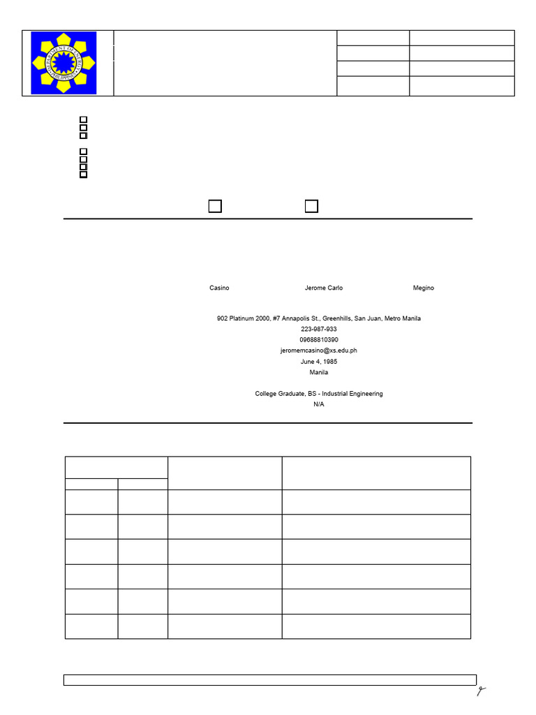 CEM Application Checklist and Form | PDF