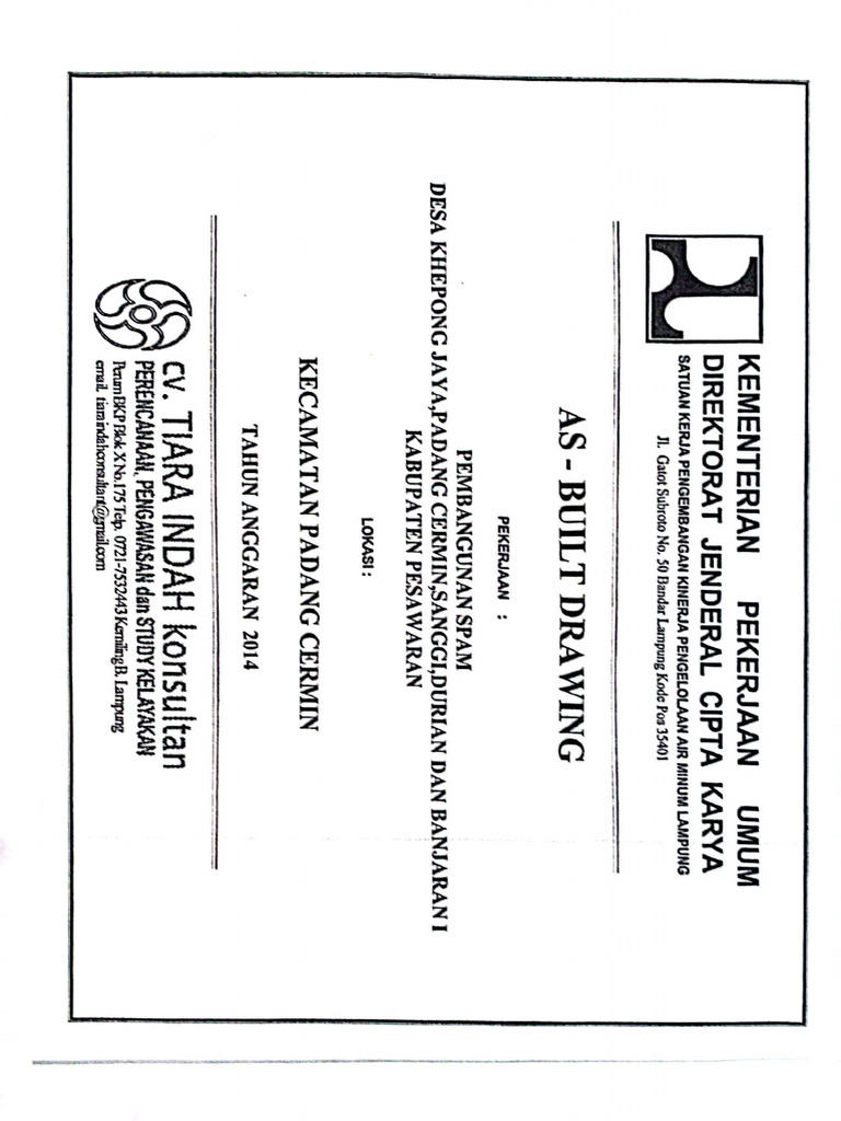 As Built Drawing Unit Padang Cermin | PDF