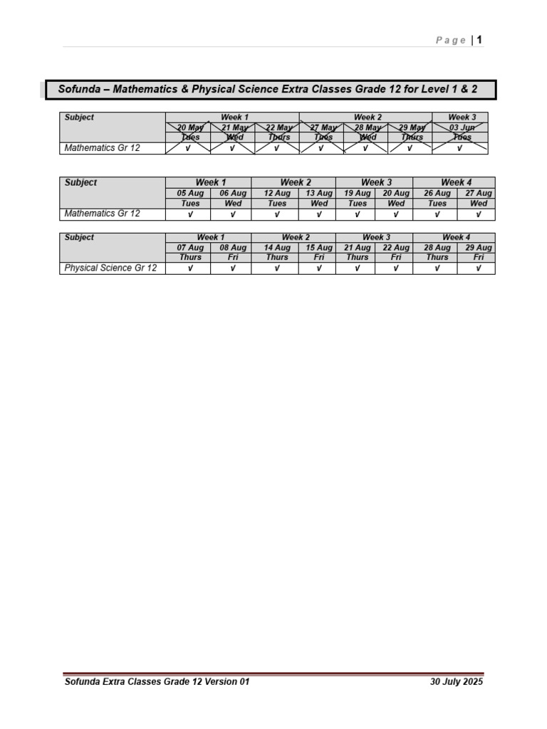Sofunda Extra Classes Grade 12 Version 01 - 250730 - 154202 | PDF