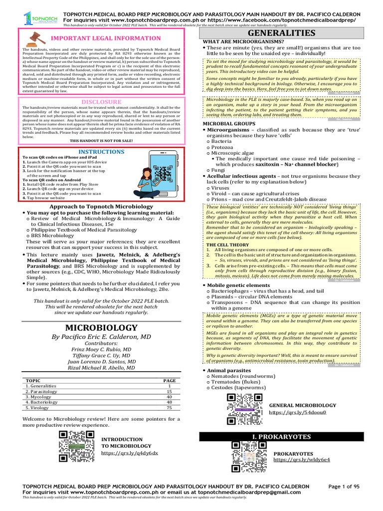 Microbiology Main Handout Oct 2022 | PDF | Ribosome | Transposable Element