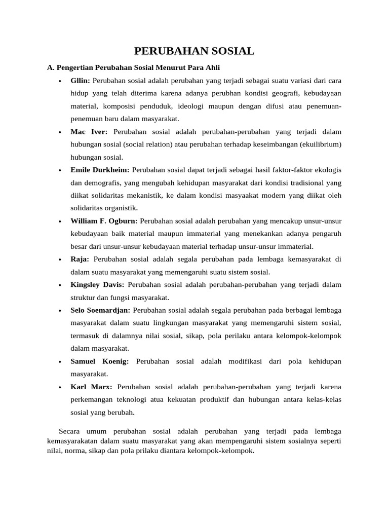 Perubahan Sosial | PDF