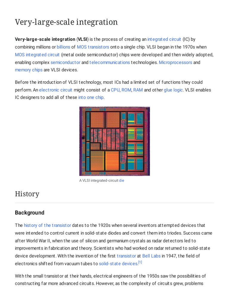 Very Large Scale Integration Wikipedia | PDF | Very Large Scale ...