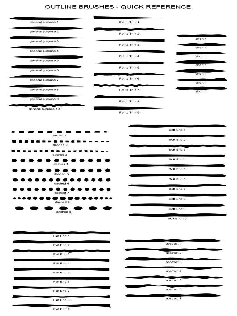 Outline Brushes - Quick Reference | PDF