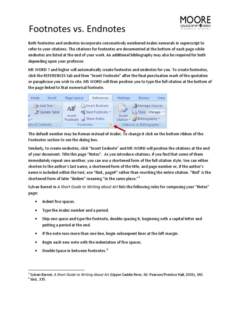 Footnotes and Endnotes Explained | PDF | Language Arts & Discipline ...