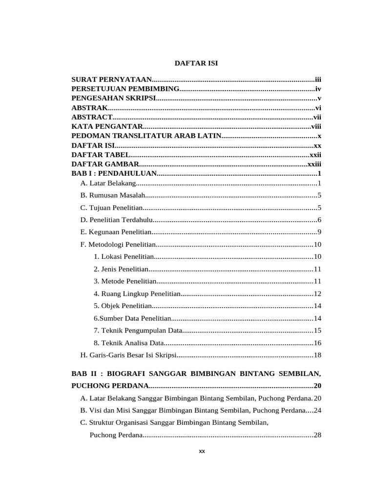 Daftar Isi Fix Sri | PDF