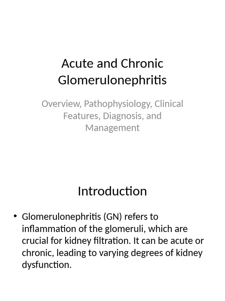 Acute and Chronic Glomerulonephritis | PDF
