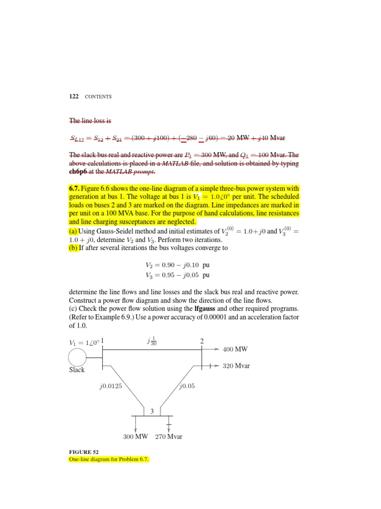 Three Bus Power Flow Analysis Determining Bus Voltages Line Flows And Slack Bus Power Using
