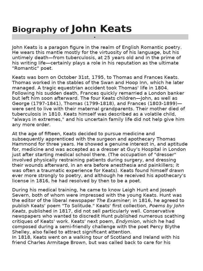 Keats Nightingale Autumn | PDF | John Keats | Poetry