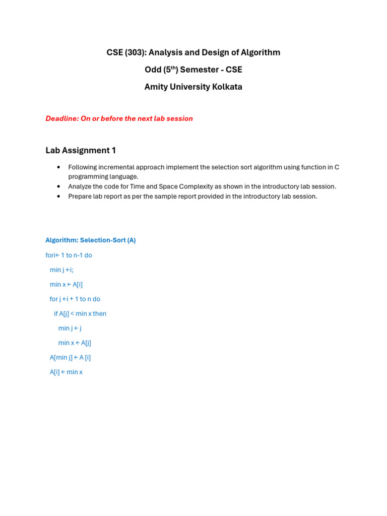 Lab Assignment 1 | PDF